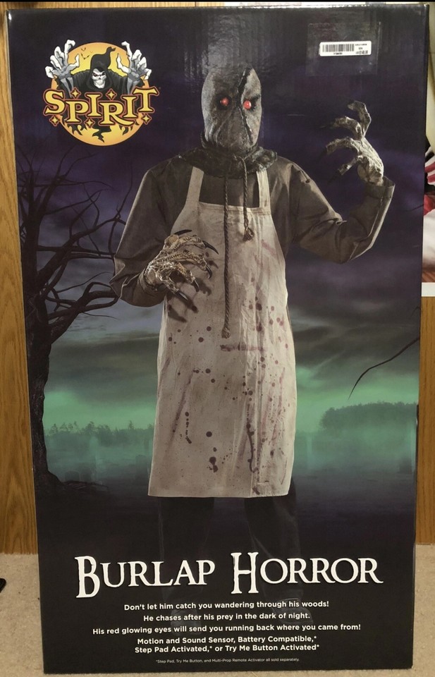 Burlap Horror - Retired Spirit Halloween prop. 2018 In Original Box | eBay