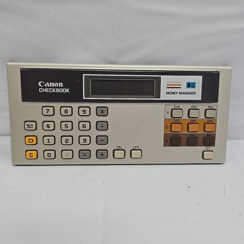 Vintage 80s Canon Checkbook Money Manager Personal Banking Calculator ...