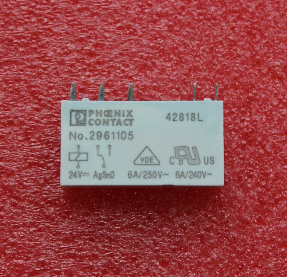 NO.2961105 Phoenix Contact Power Relay 5 Pins 6A 250VAC 24VDC(Pack of ...