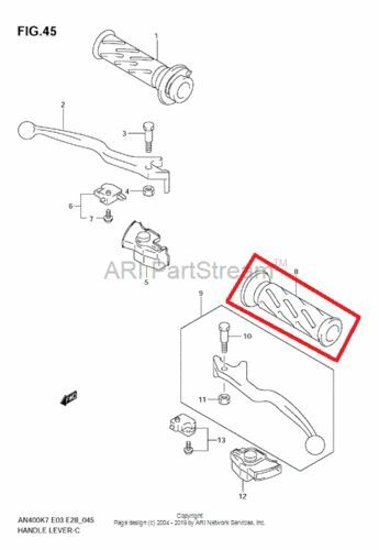 NEW OEM SUZUKI AN400AK9 BURGMAN HANDLEBAR HANDLE BAR LEFT HAND GRIP | eBay
