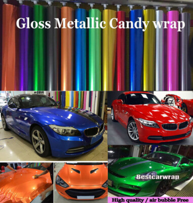 Entire Car Wrap Glossy Candy Metallic Gloss Vinyl Film Vehicle Graphics ...