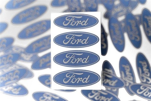 4-FORD CENTER CAP LOGOS BLUE OVAL DECALS VINYL F150 F250 MUSTANG FOCUS ...