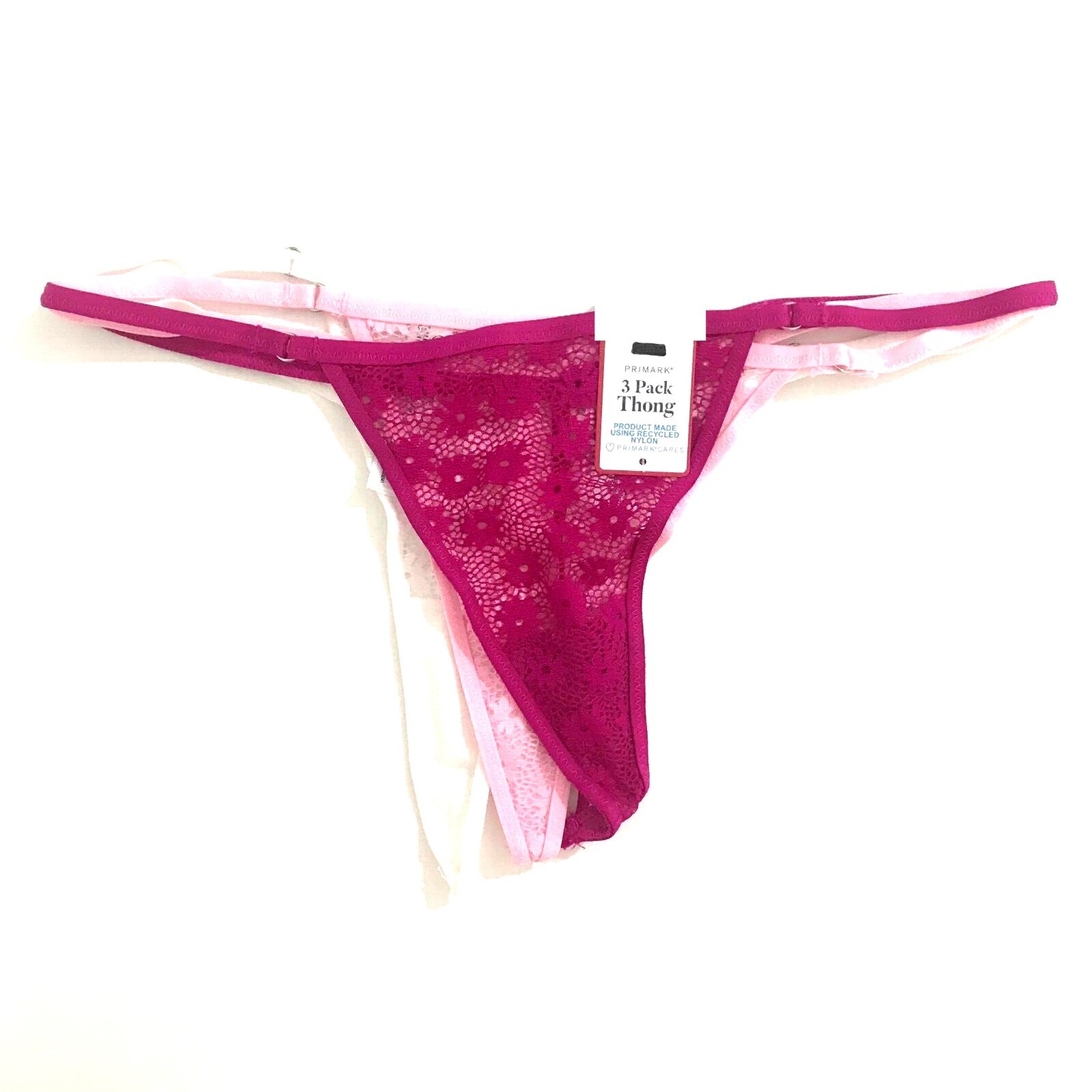 Primark ladies THONGS 3 pack Sizes XS-XL 🐾 | eBay UK