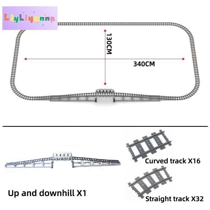 Track Straight Curved Crossing Rail for Lego Train Building Block DIY ...