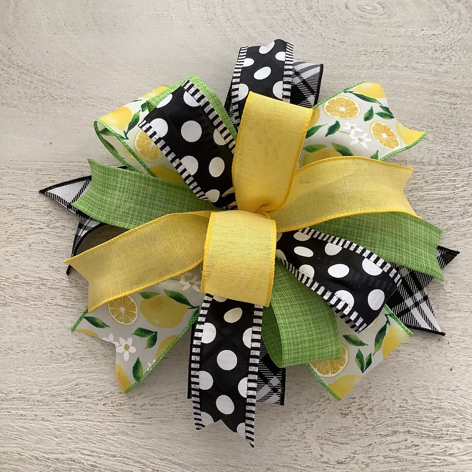 10" Summer Lemon Slices Wreath Bow, Summer Lantern Bow - Lemon Bow | eBay