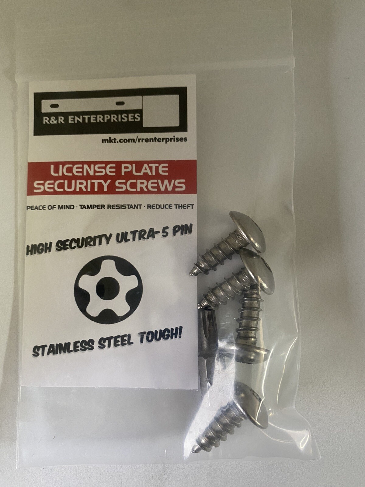 4 Domestic Anti Theft Auto Security License Plate Screws Stainless ...