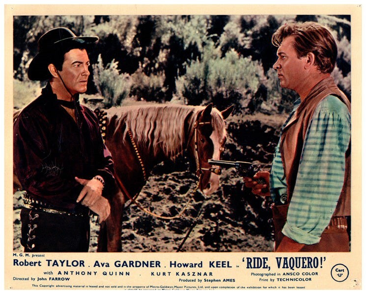 Ride, Vaquero! Original Lobby Card Robert Taylor Howard Keel Western ...