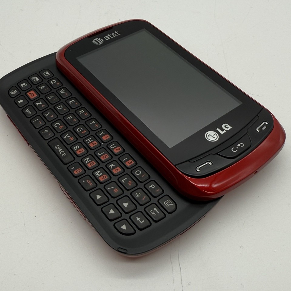 LG Xpression C395 Red Slider AT&T 3G Qwerty Touch Cell Phone VERY GOOD ...