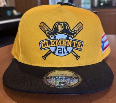 Roberto Clemente Yellow Baseball Cap Hat Gorra PR Flag On Side 21 Front ...
