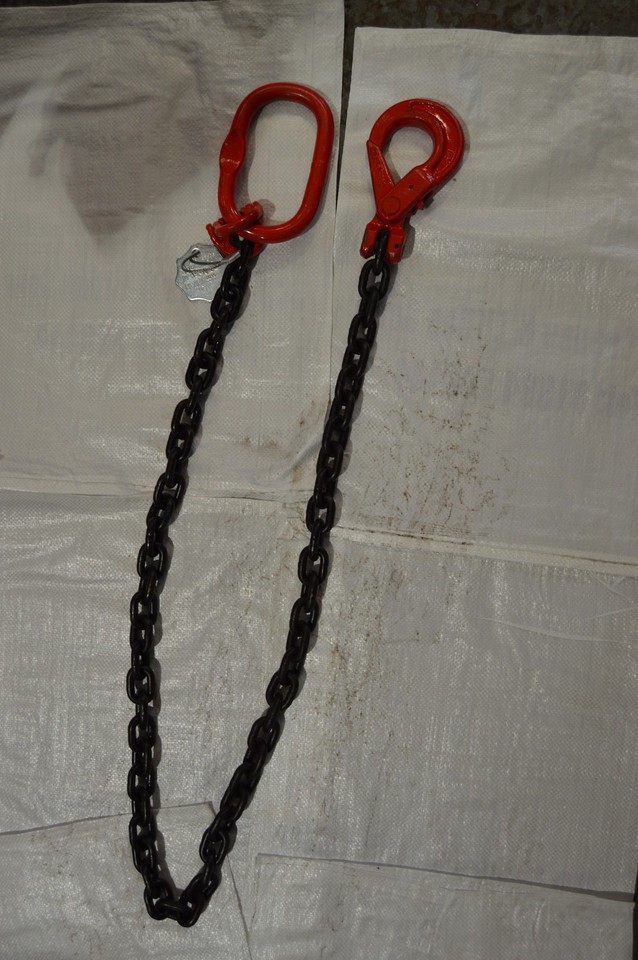 Single Leg Lifting Chain Sling SWL 1.5T 7mm c/w self locking hook 1mtr ...