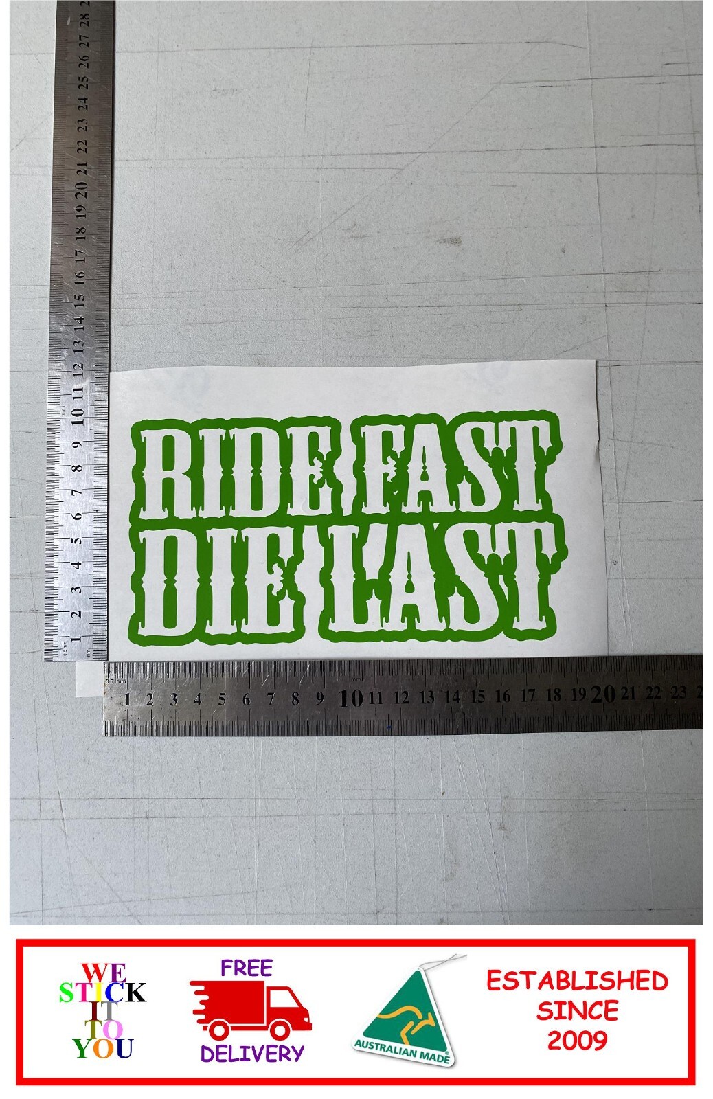 RIDE FAST DIE LAST BUMPER STICKER, VINYL DECAL, CARS. TRUCKS. & BOATS ...