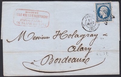 Old Classic Cover, OFCV0166 France Sc15 Napoleon, Star Postmark, Aug ...