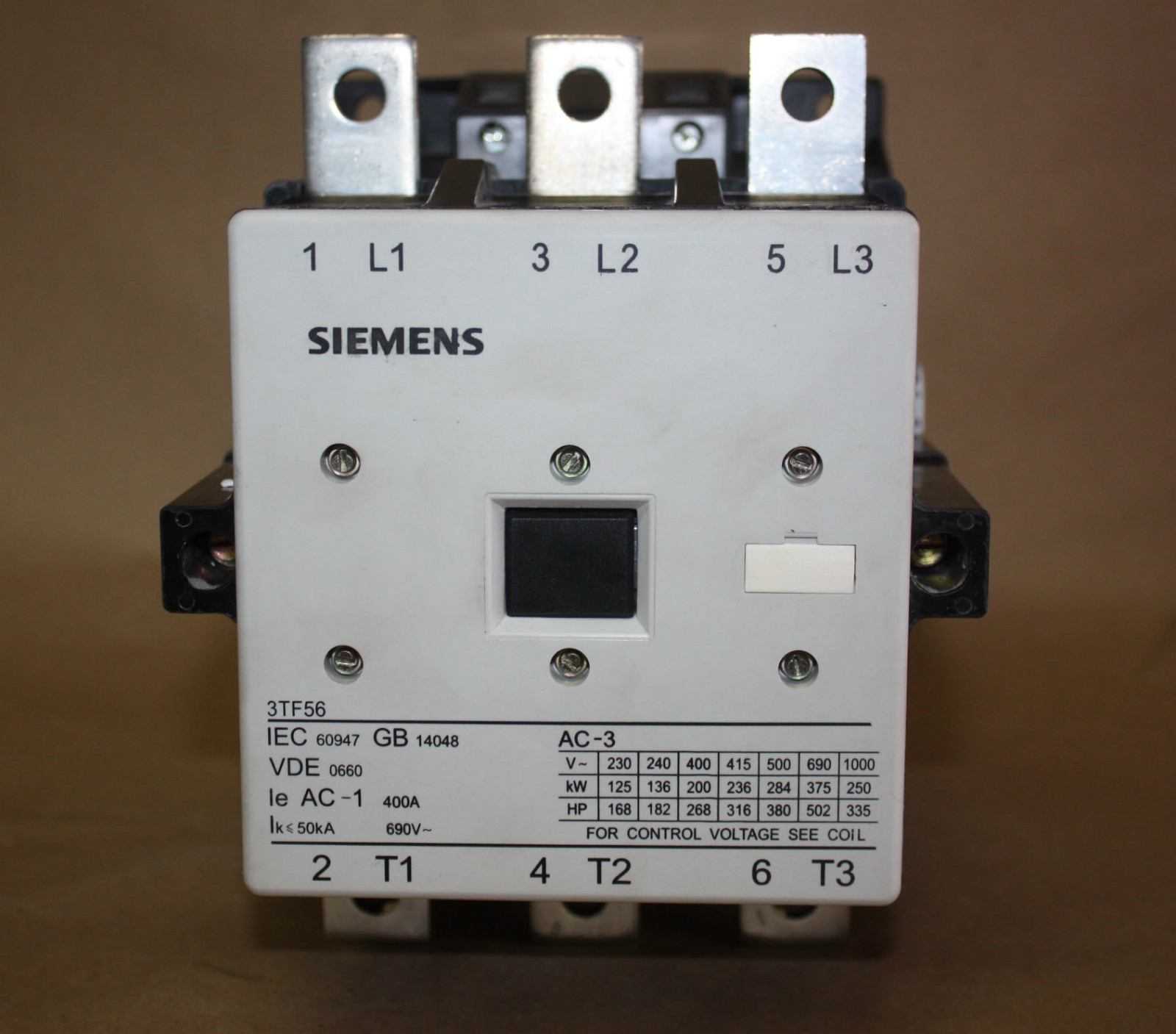 Siemens 3TF56 22-OXRO Contactor 236kw 400A AC-3 AC-415v Coil | eBay