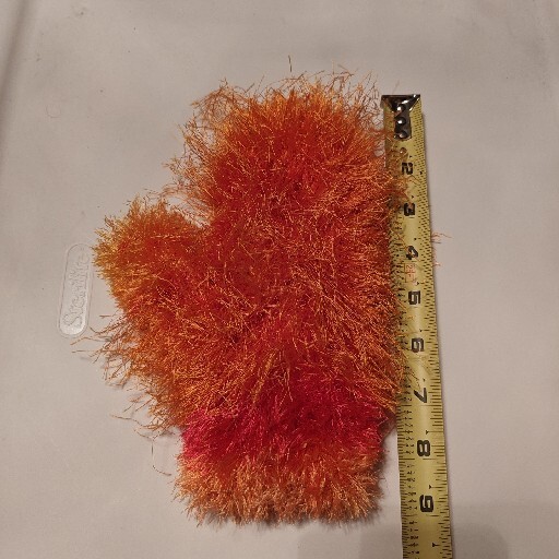 Eyelash Mittens Hand Knit Mittens Orange Pink Unlined Muppet Mittens ...