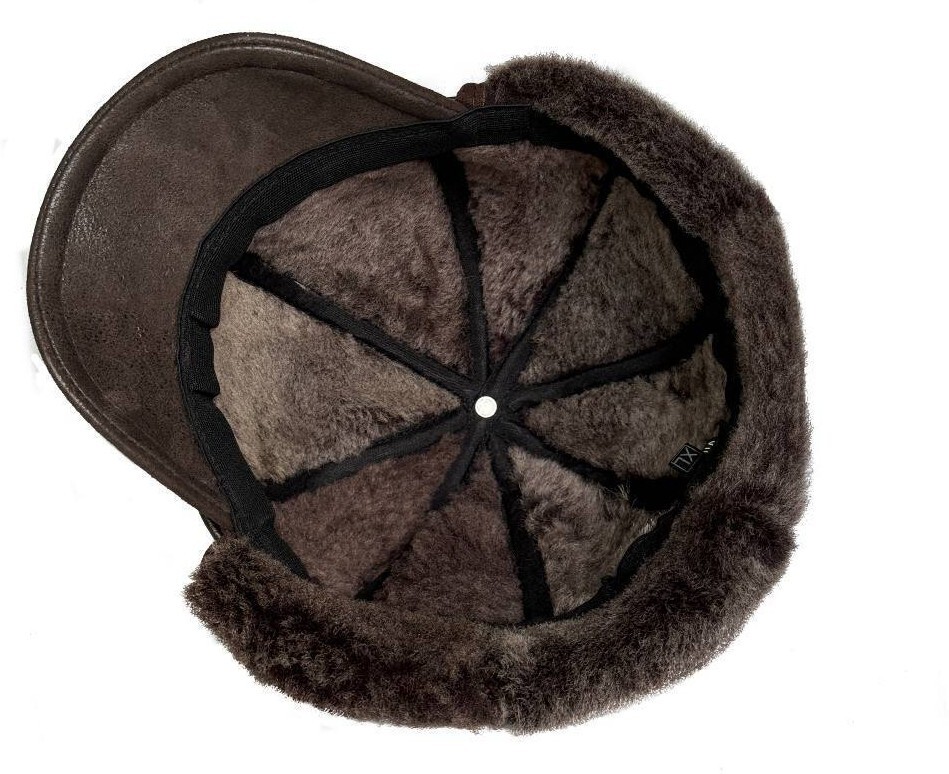 Real Russian Sheepskin Shearling Leather Trapper Hat Hunting Visor ...