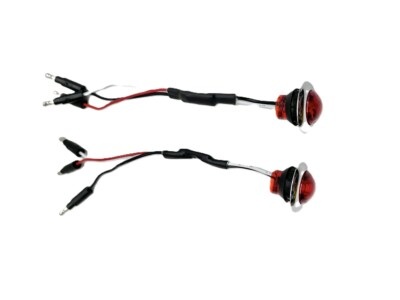 Custom Mini 3/4" Round Red 3 LED Stop Turn Tail Lights /Grommets / SS ...