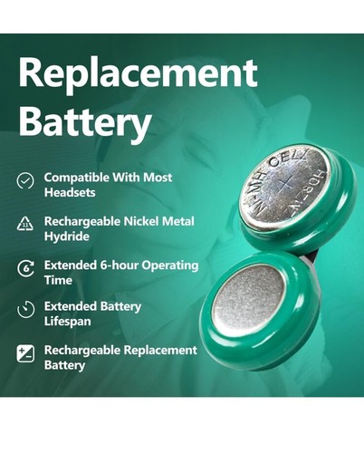 3-PACK Replacement Rechargeable NiMH Batteries for TV Ears 5.0 Headset ...