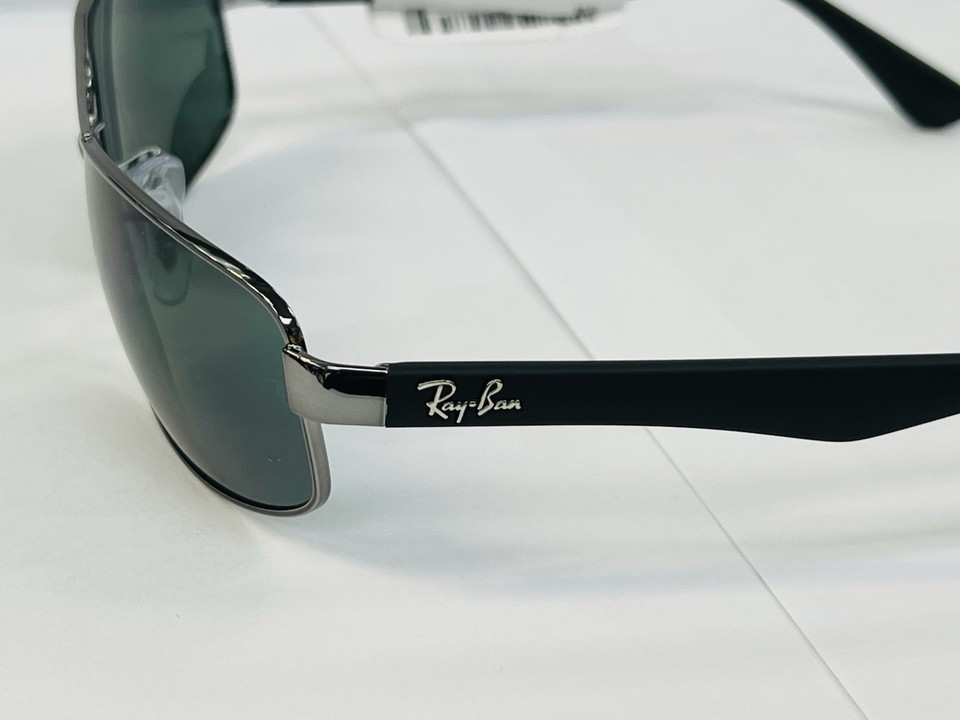 Ray-Ban Green Lenses Rectangular Gunmetal Frame Sunglasses RB3445 004 ...