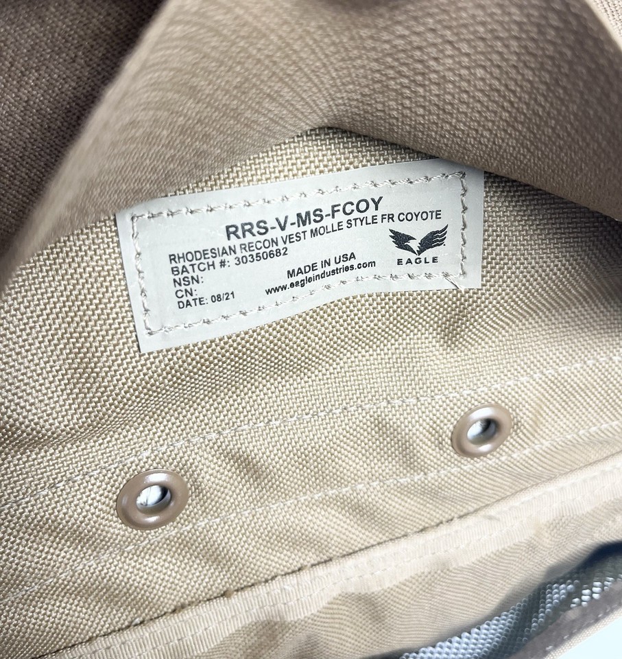 Eagle Industries Rhodesian Recon Vest/Chest Rig, Coyote Tan, RRS-V-MS ...