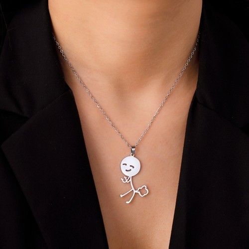HotFunny Farting Stickman Necklace Fashion Stainless ...