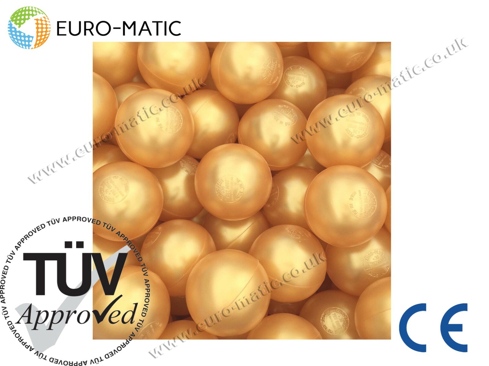 500 Euro-matic Play Pen Pit Pool Balls COMMERCIAL 10g GRADE 75mm *FREE ...