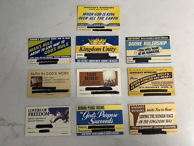 Watchtower Group of (10) Personal LAPEL CARDS for Assemblies ...