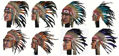 DELUXE Native Indian American Headdress War Bonnet Festival Chief Fancy ...