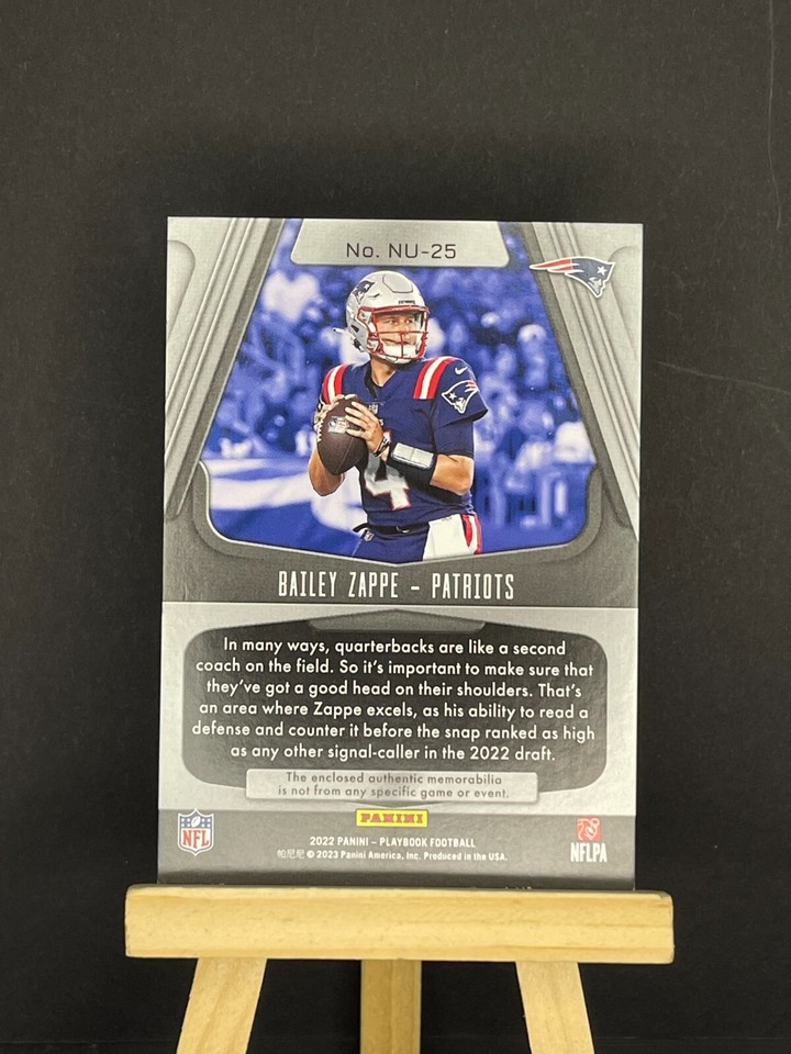 Panini Next Up Rookie 2022 - BAILEY ZAPPE - Patch - NEW ENGLAND ...