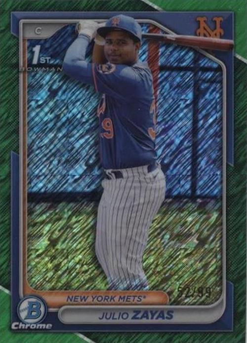 2024 Bowman Chrome - Prospects Julio Zayas #BCP-162 Green Shimmer ...