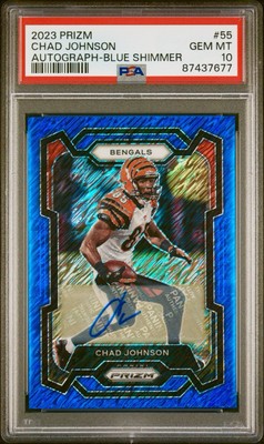 2023 Chad Johnson Prizm Blue Shimmer Auto /25 PSA 10 Ochocinco ...