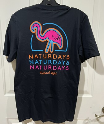 Natural Light Naturdays Neon Flamingo T-Shirt Black Small Medium Large ...