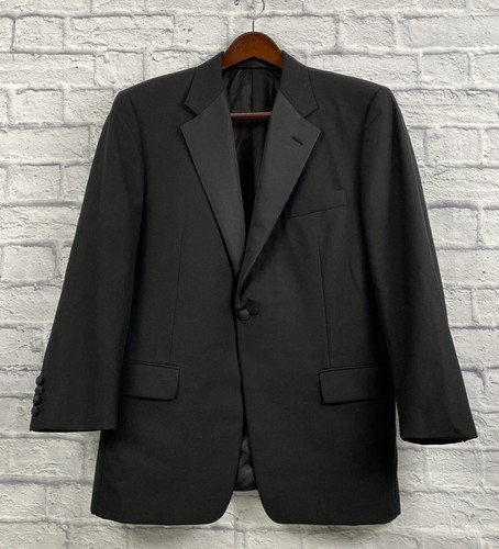 Hickey Freeman Men's Wool Black Tuxedo 2 Piece Suit 41 Short 34x28 Made ...