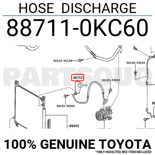 887110KC60 Genuine Toyota HOSE DISCHARGE 88711-0KC60 | eBay