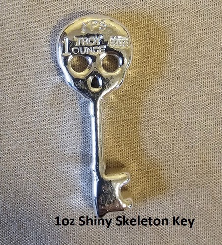 1 oz Hand Poured 999 Silver Bullion Bar "Skeleton Key" by YPS | eBay