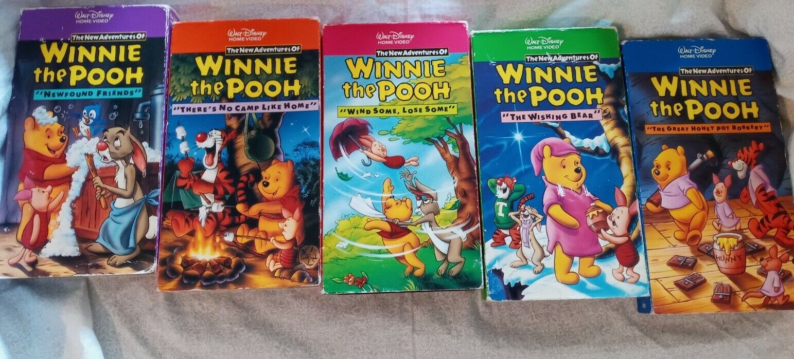 Media Disney The New Adventures Of Winnie The Pooh Vhs Lot Of The