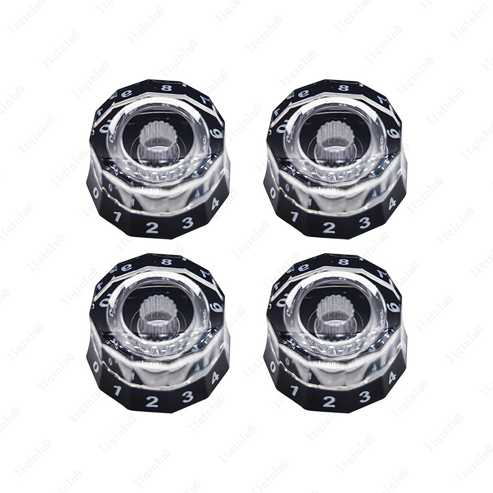 4x Guitar Knob Clear Dodecagon Speed Control Volume Tone Knobs for Les Paul | eBay