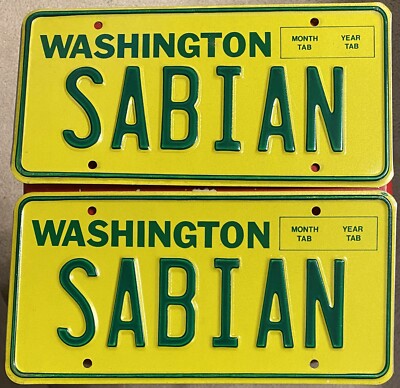 Beautiful NOS Pair Of 1980s Washington Personalized Plates SABIAN | eBay