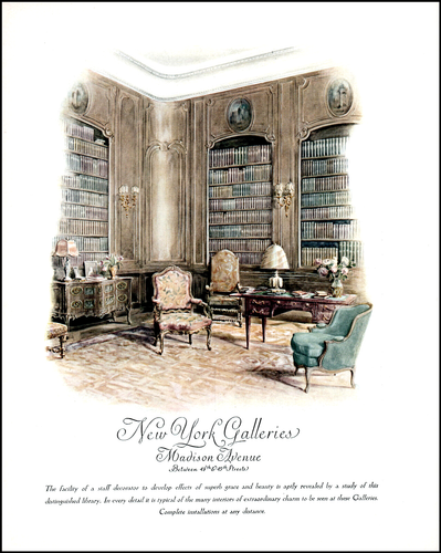 1931 New York Galleries Madison avenue Interior Design vintage art ...