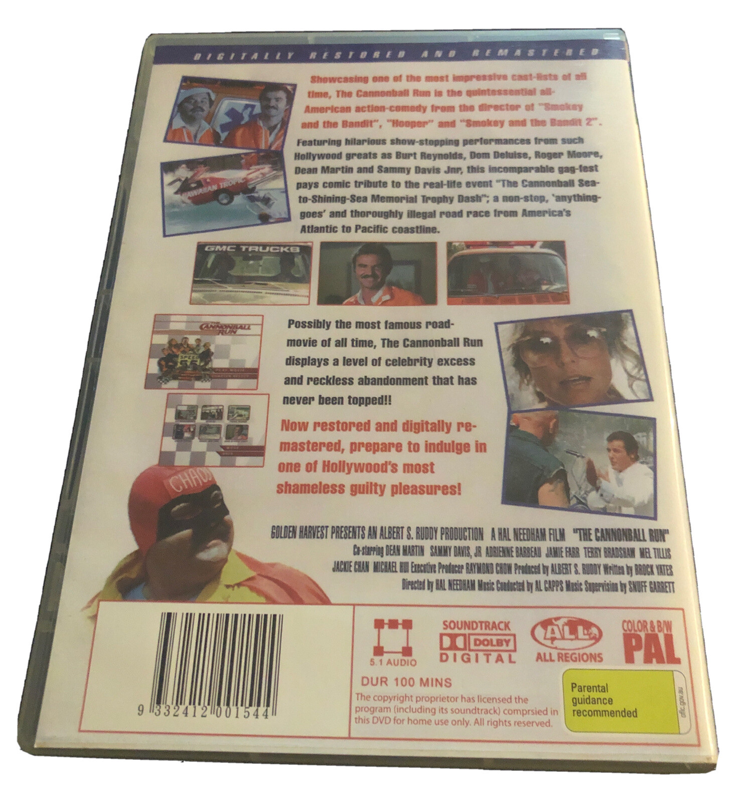 The Cannonball Run (DVD, 1981) Burt Reynolds VGC Region 0/All Rare Free ...