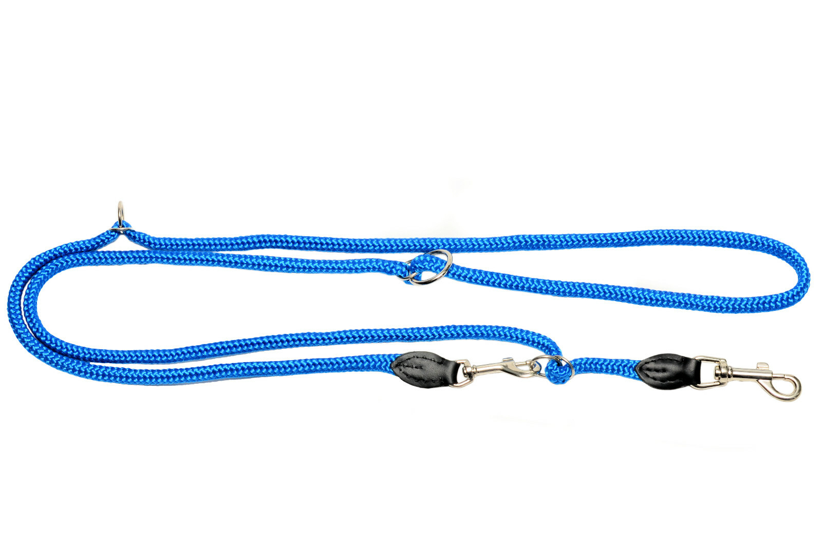 TRAINING LEAD STRONG ROPE DOG Police Style BLACK LEATHER FINISH 220cm ...