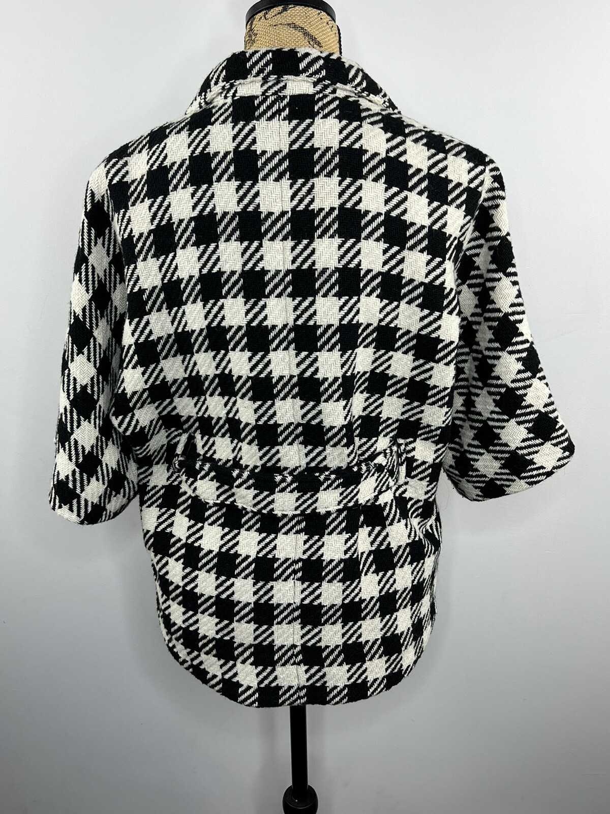 ROCHA JOHN ROCHA Black & White Checkered Jacket - Siz… - Gem