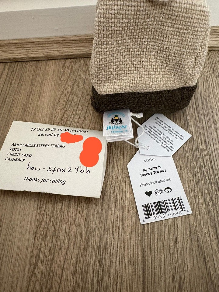 Steepy Tea Bag Jellycat Brand New With Tags From Official Jellycat ...