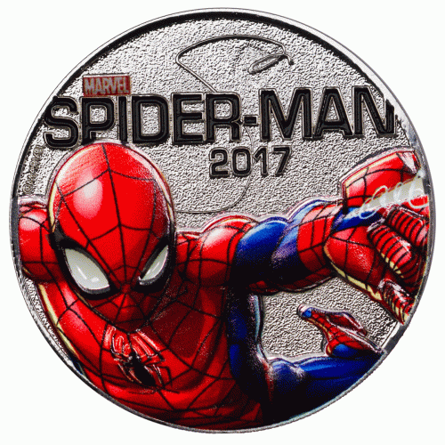 SPIDER-MAN Lights-up BU coin Fiji 50 cents dollar 2017 munt MARVEL ...