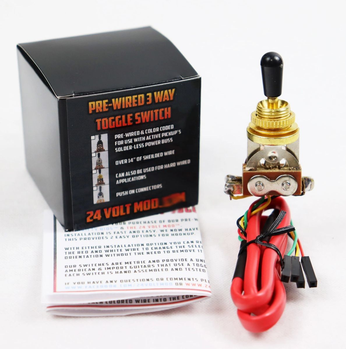 Gold 3 Way Toggle Switch Guitar Pre-Wired for EMG Solderless | eBay