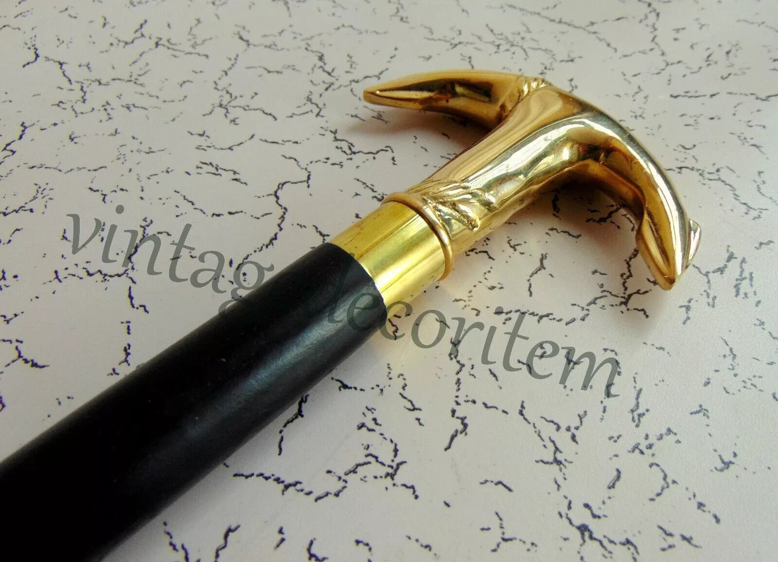 Brass Nautical Anchor Handle Wooden Walking Cane 36" For Male/Men ...