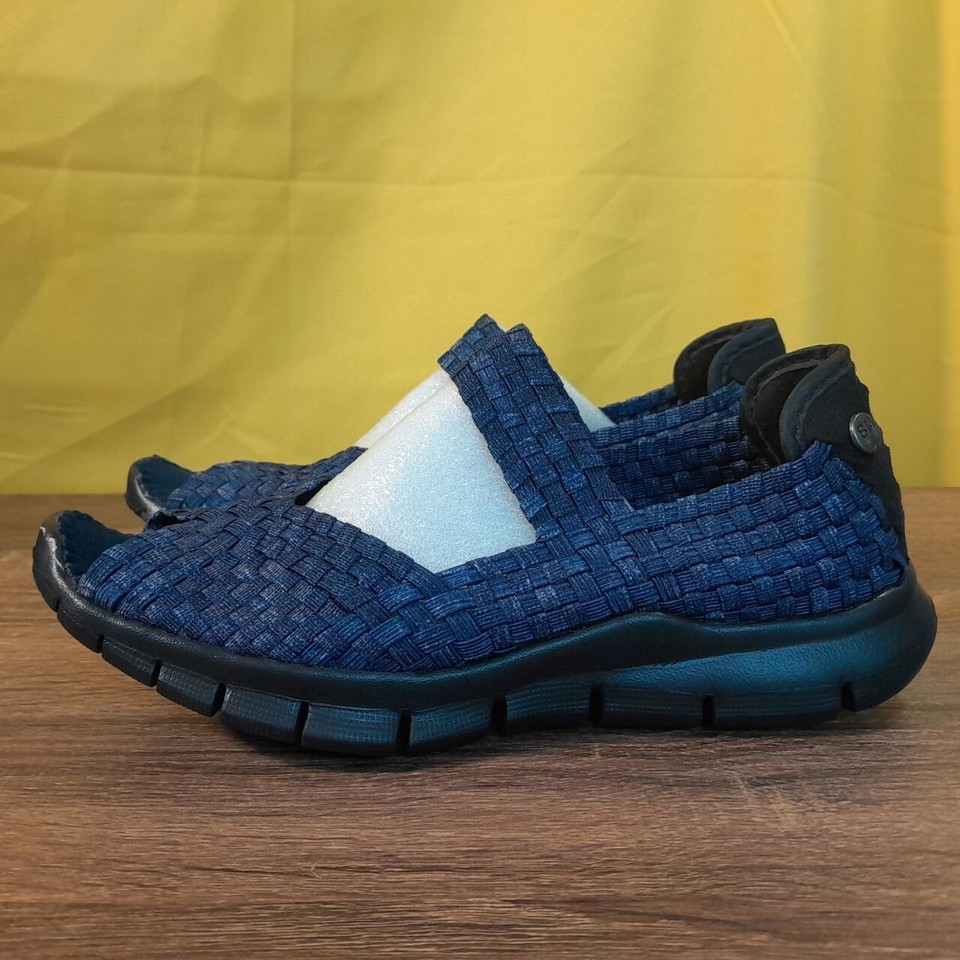 Bernie Mev Women Shoes Dark Blue Comfi Sandals Canvas Memory Foam NIB ...