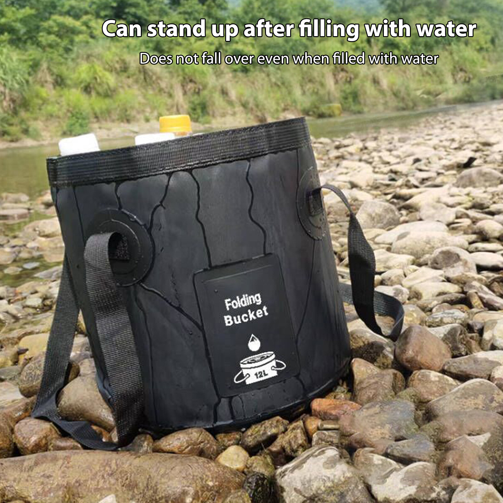 Camp Folding Bucket Large Capacity Water Storage Basin for Hiking ...