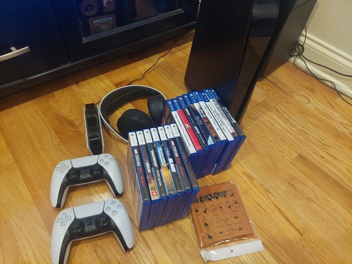 PS5 System, custom side panel bundle w/ 2 controller, games, 2TB SSD ...