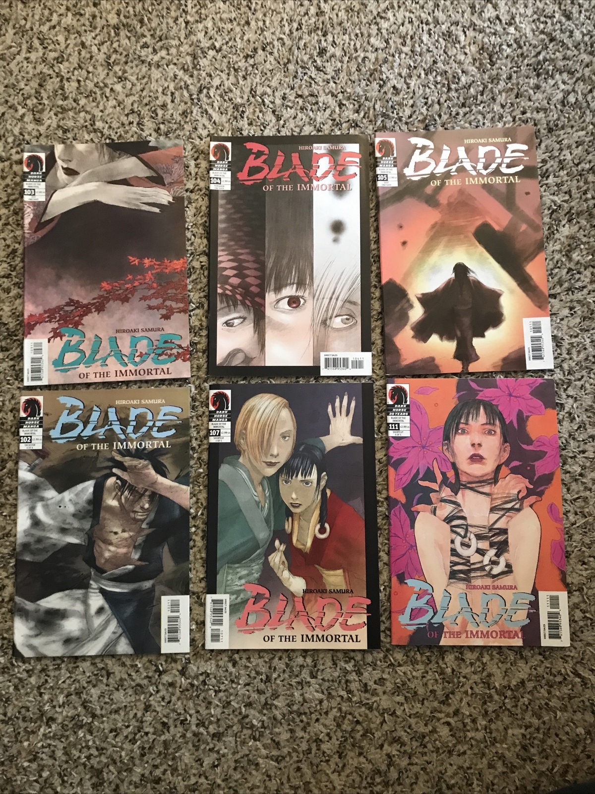 Dark Horse Comics Blade of the Immortal lot 102-105 107 111 Manga ...