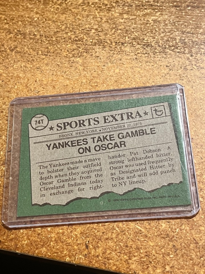 1976 Topps Baseball # 74T Traded Oscar Gamble | eBay